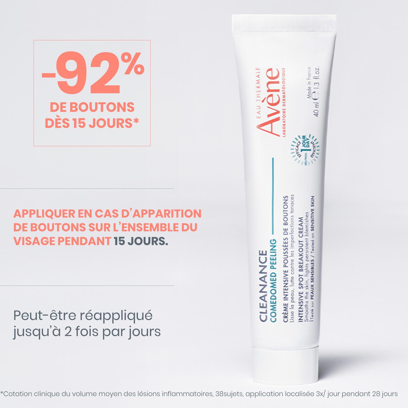 CLEANANCE COMEDOMED PEELING Crème intensive poussées de boutons | Eau ...