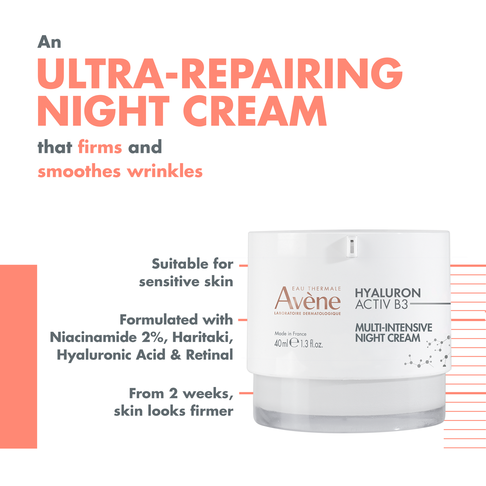 Hyaluron Activ B3 Multi-intensive night cream | Eau Thermale Avène